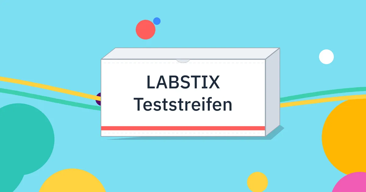 Symbolbild: Packung mit der Aufschrift LABSTIX Teststreifen (PZN 04008257) – Verfügbarkeit und Bezug in Apotheken in Frankfurt am Main