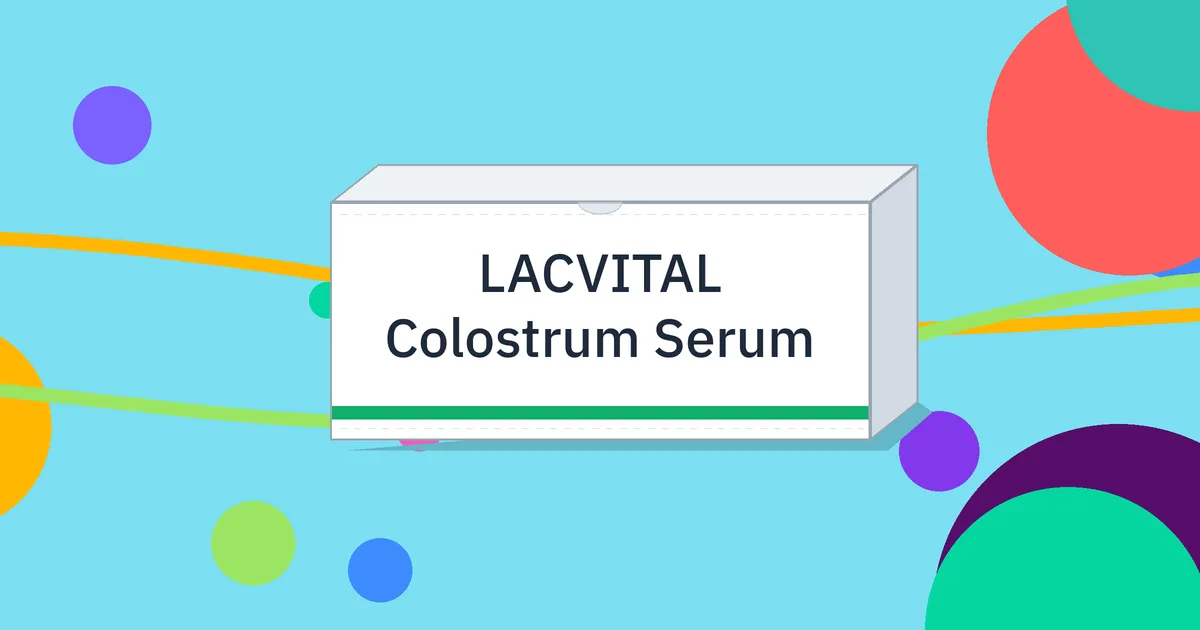 Symbolbild: Packung mit der Aufschrift LACVITAL Colostrum Serum (PZN 01550211) – Verfügbarkeit und Bezug in Apotheken in Frankfurt am Main