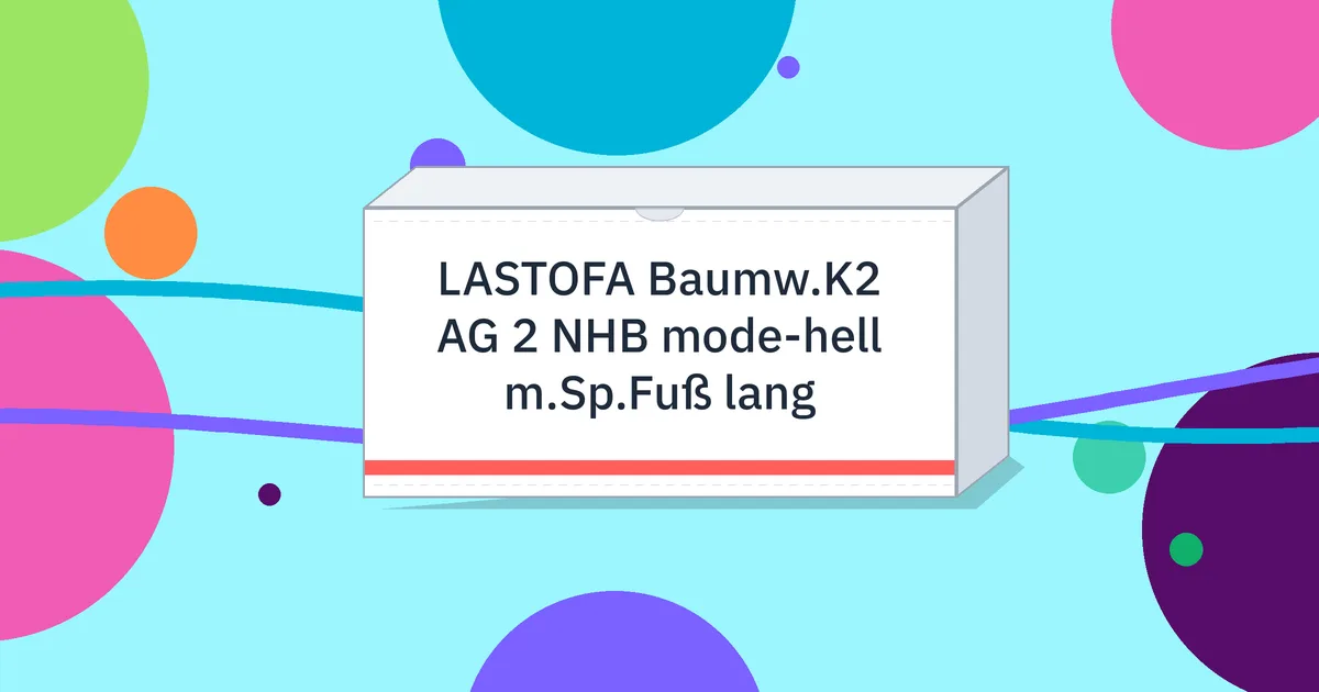 Symbolbild: Packung mit der Aufschrift LASTOFA Baumw.K2 AG 2 NHB mode-hell m.Sp.Fuß lang (PZN 01946162) – Verfügbarkeit und Bezug in Apotheken in Frankfurt am Main