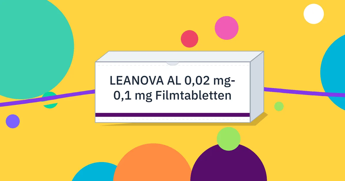 Symbolbild: Packung mit der Aufschrift LEANOVA AL 0,02 mg-0,1 mg Filmtabletten (PZN 09512397) – Verfügbarkeit und Bezug in Apotheken in Frankfurt am Main