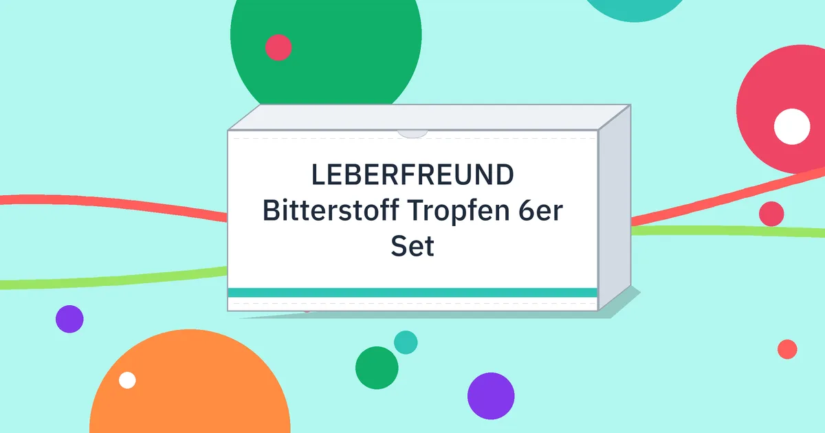 Symbolbild: Packung mit der Aufschrift LEBERFREUND Bitterstoff Tropfen 6er Set (PZN 20098260) – Verfügbarkeit und Bezug in Apotheken in Frankfurt am Main