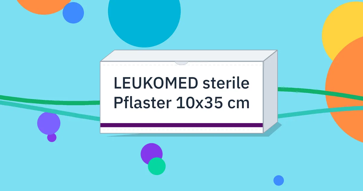 Symbolbild: Packung mit der Aufschrift LEUKOMED sterile Pflaster 10x35 cm (PZN 01050862) – Verfügbarkeit und Bezug in Apotheken in Frankfurt am Main