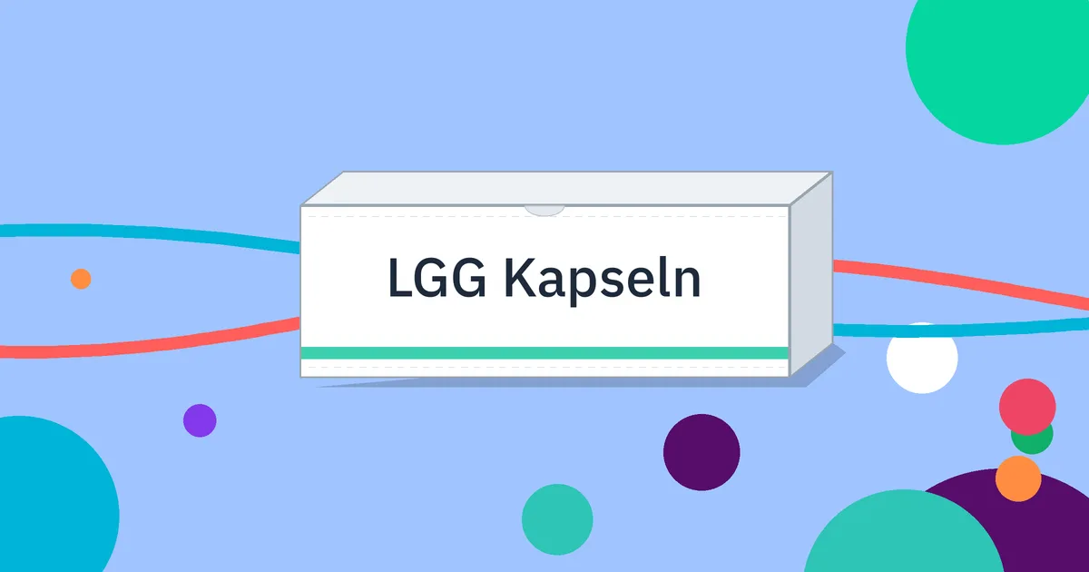 Symbolbild: Packung mit der Aufschrift LGG Kapseln (PZN 01746641) – Verfügbarkeit und Bezug in Apotheken in Frankfurt am Main