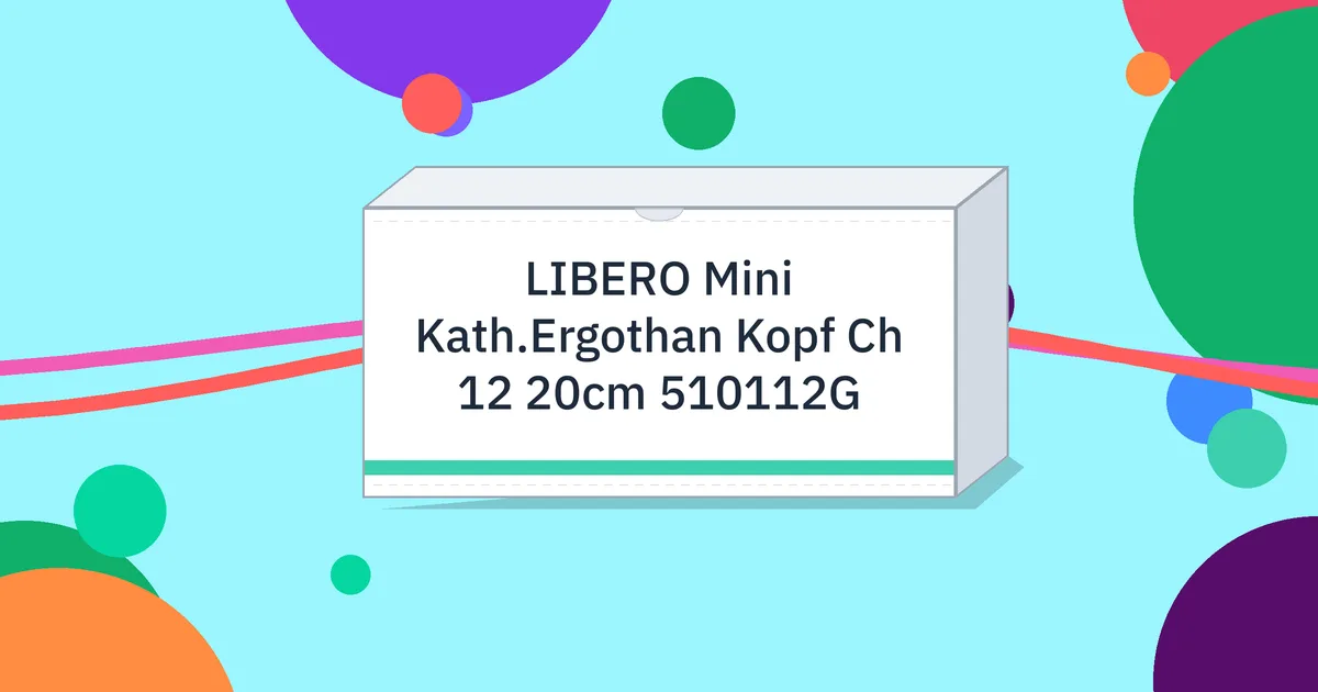 Symbolbild: Packung mit der Aufschrift LIBERO Mini Kath.Ergothan Kopf Ch 12 20cm 510112G (PZN 06629294) – Verfügbarkeit und Bezug in Apotheken in Frankfurt am Main