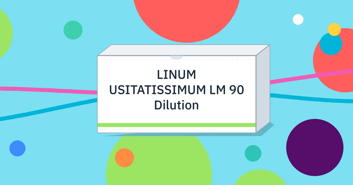Symbolbild: Packung mit der Aufschrift LINUM USITATISSIMUM LM 90 Dilution (PZN 13530857) – Verfügbarkeit und Bezug in Apotheken in Frankfurt am Main