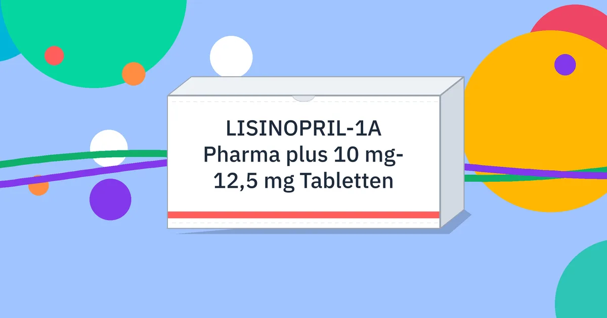 Symbolbild: Packung mit der Aufschrift LISINOPRIL-1A Pharma plus 10 mg-12,5 mg Tabletten (PZN 01488015) – Verfügbarkeit und Bezug in Apotheken in Frankfurt am Main