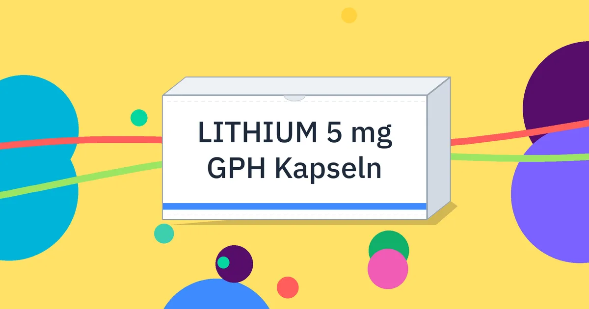 Symbolbild: Packung mit der Aufschrift LITHIUM 5 mg GPH Kapseln (PZN 20167216) – Verfügbarkeit und Bezug in Apotheken in Frankfurt am Main