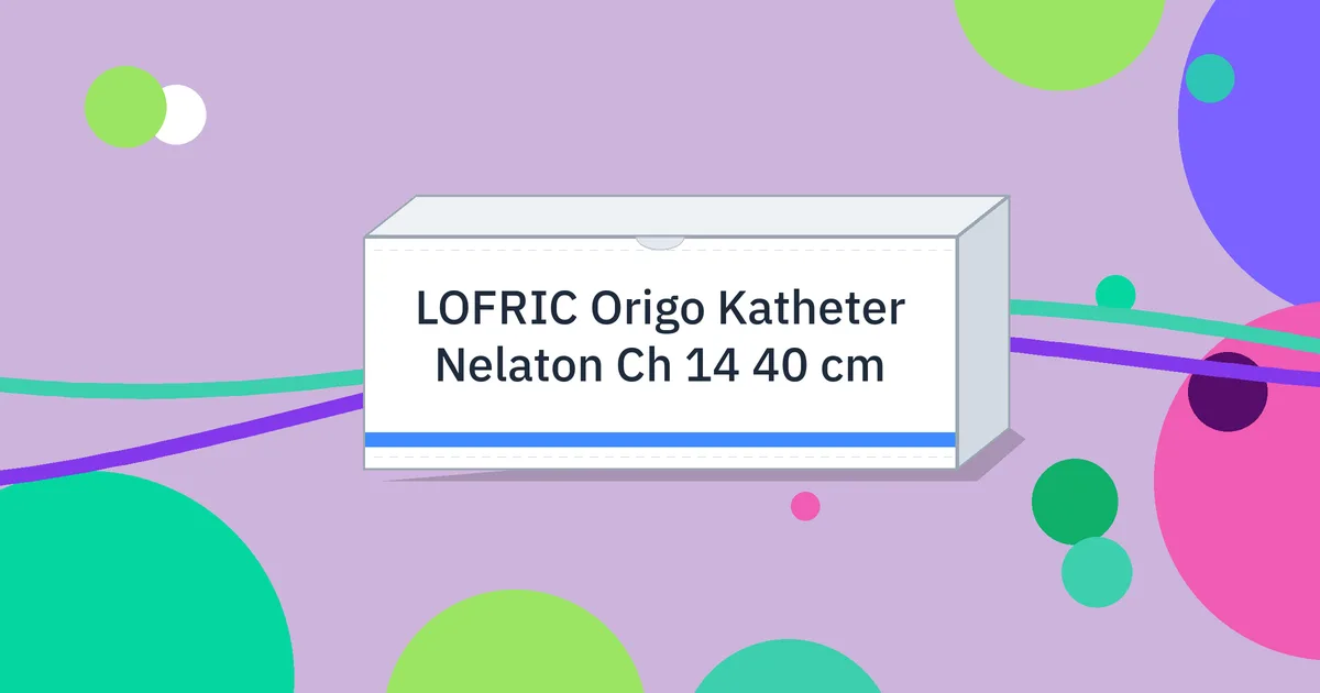 Symbolbild: Packung mit der Aufschrift LOFRIC Origo Katheter Nelaton Ch 14 40 cm (PZN 16671819) – Verfügbarkeit und Bezug in Apotheken in Frankfurt am Main