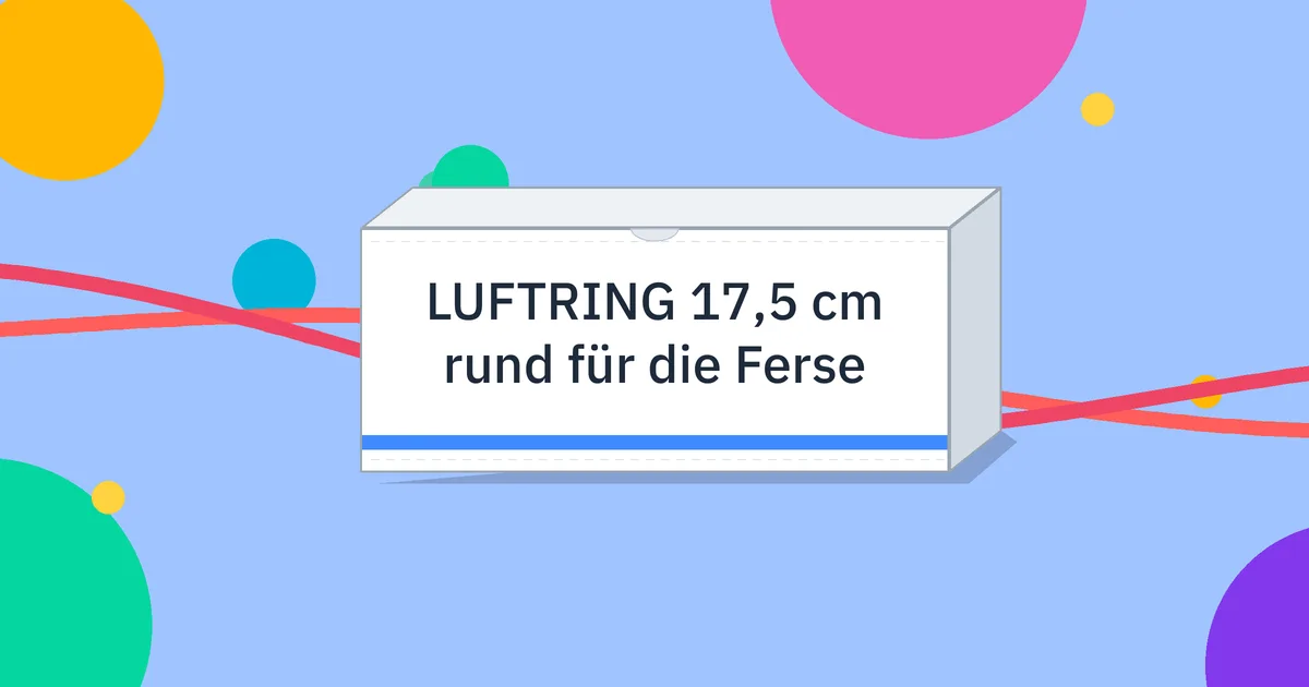 Symbolbild: Packung mit der Aufschrift LUFTRING 17,5 cm rund für die Ferse (PZN 01966696) – Verfügbarkeit und Bezug in Apotheken in Frankfurt am Main