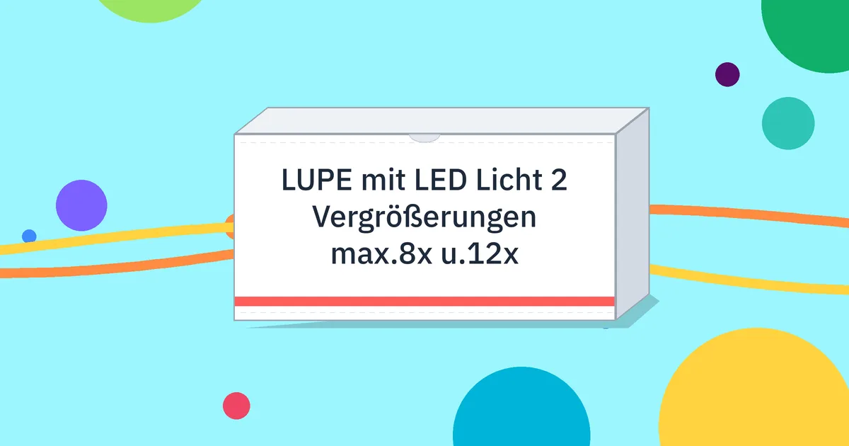 Symbolbild: Packung mit der Aufschrift LUPE mit LED Licht 2 Vergrößerungen max.8x u.12x (PZN 17277970) – Verfügbarkeit und Bezug in Apotheken in Frankfurt am Main
