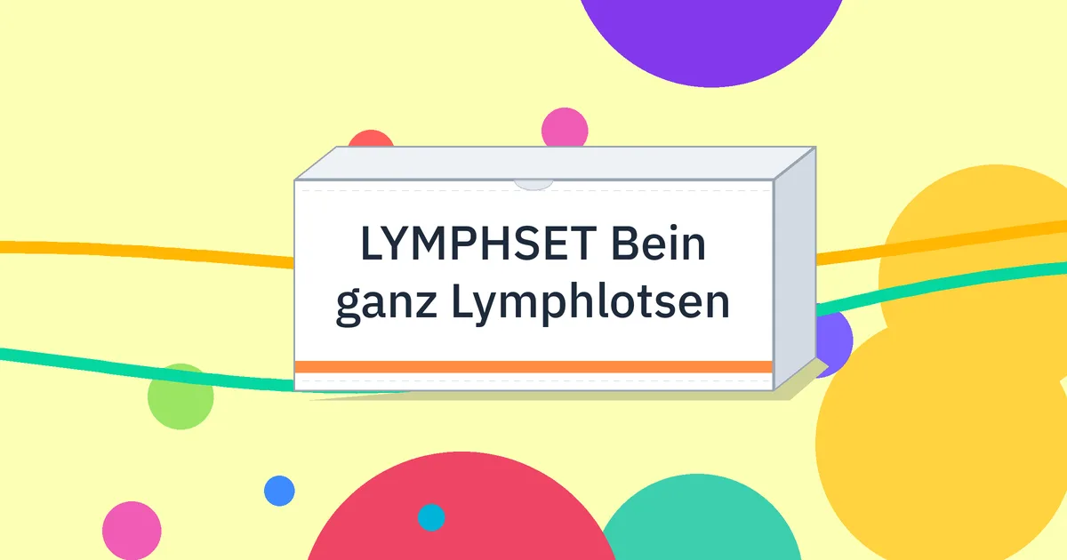 Symbolbild: Packung mit der Aufschrift LYMPHSET Bein ganz Lymphlotsen (PZN 18224013) – Verfügbarkeit und Bezug in Apotheken in Frankfurt am Main