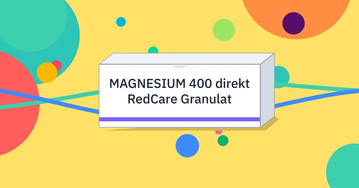 Symbolbild: Packung mit der Aufschrift MAGNESIUM 400 direkt RedCare Granulat (PZN 16858713) – Verfügbarkeit und Bezug in Apotheken in Frankfurt am Main