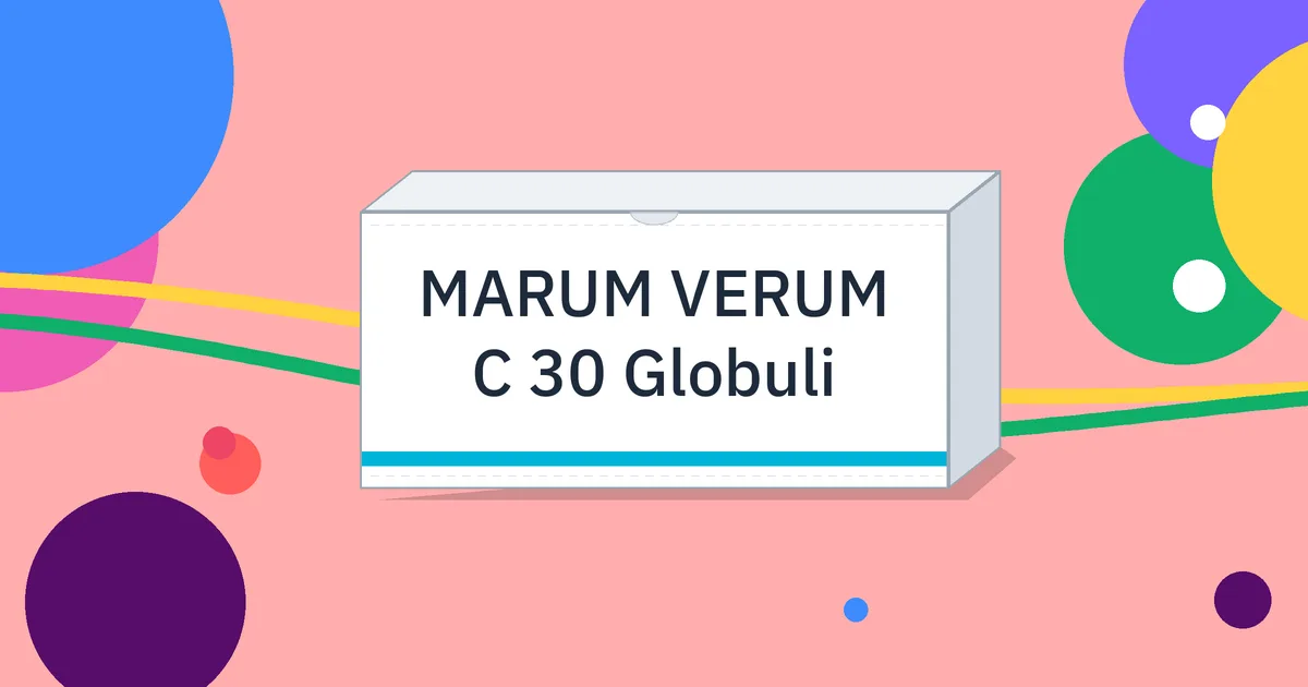 Symbolbild: Packung mit der Aufschrift MARUM VERUM C 30 Globuli (PZN 04226623) – Verfügbarkeit und Bezug in Apotheken in Frankfurt am Main