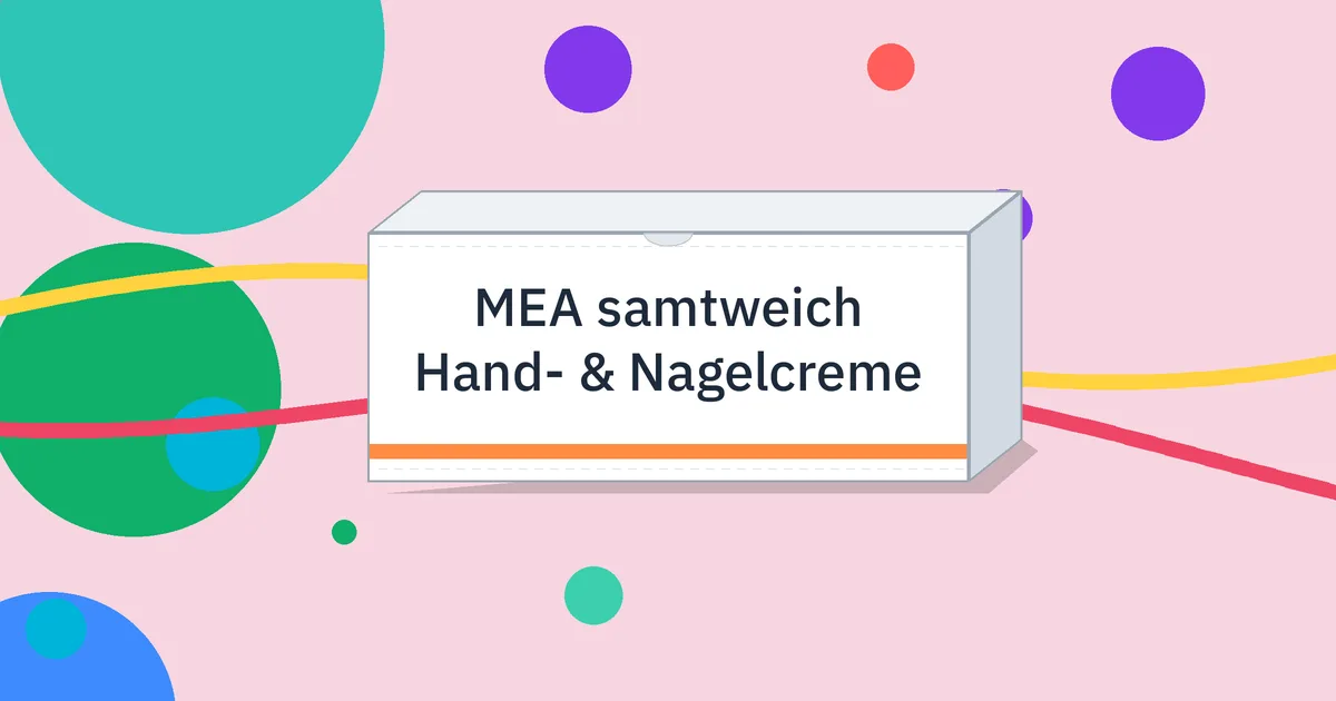 Symbolbild: Packung mit der Aufschrift MEA samtweich Hand- & Nagelcreme (PZN 10006050) – Verfügbarkeit und Bezug in Apotheken in Frankfurt am Main