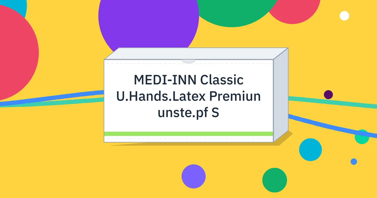 Symbolbild: Packung mit der Aufschrift MEDI-INN Classic U.Hands.Latex Premiun unste.pf S (PZN 18500594) – Verfügbarkeit und Bezug in Apotheken in Frankfurt am Main