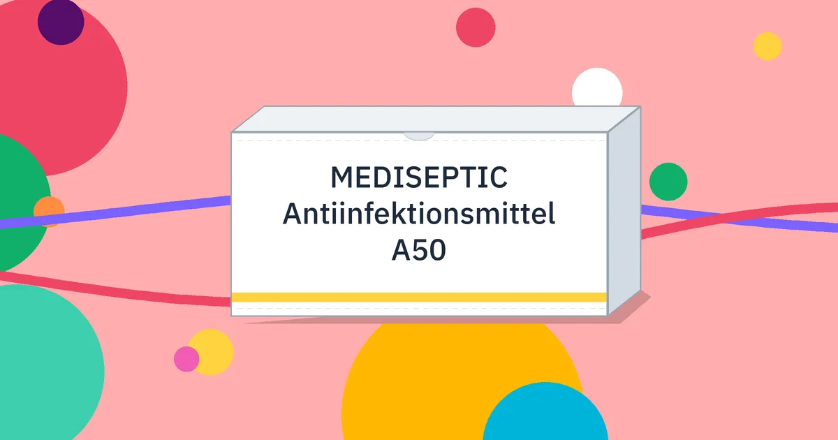 Symbolbild: Packung mit der Aufschrift MEDISEPTIC Antiinfektionsmittel A50 (PZN 16678359) – Verfügbarkeit und Bezug in Apotheken in Frankfurt am Main