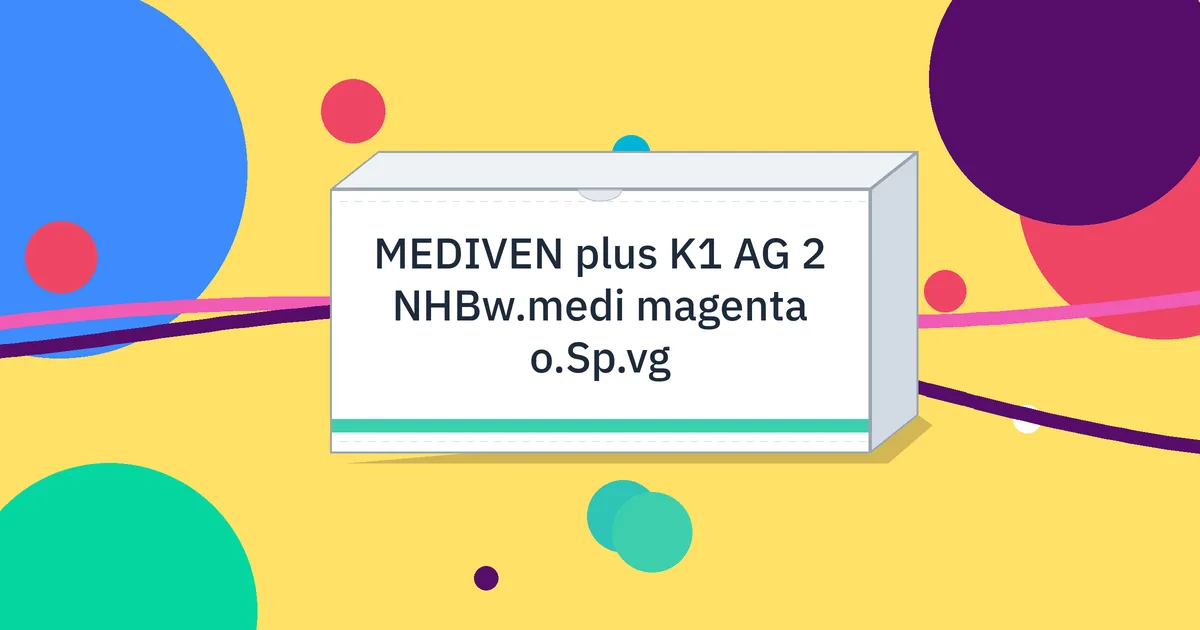 Symbolbild: Packung mit der Aufschrift MEDIVEN plus K1 AG 2 NHBw.medi magenta o.Sp.vg (PZN 15923532) – Verfügbarkeit und Bezug in Apotheken in Frankfurt am Main