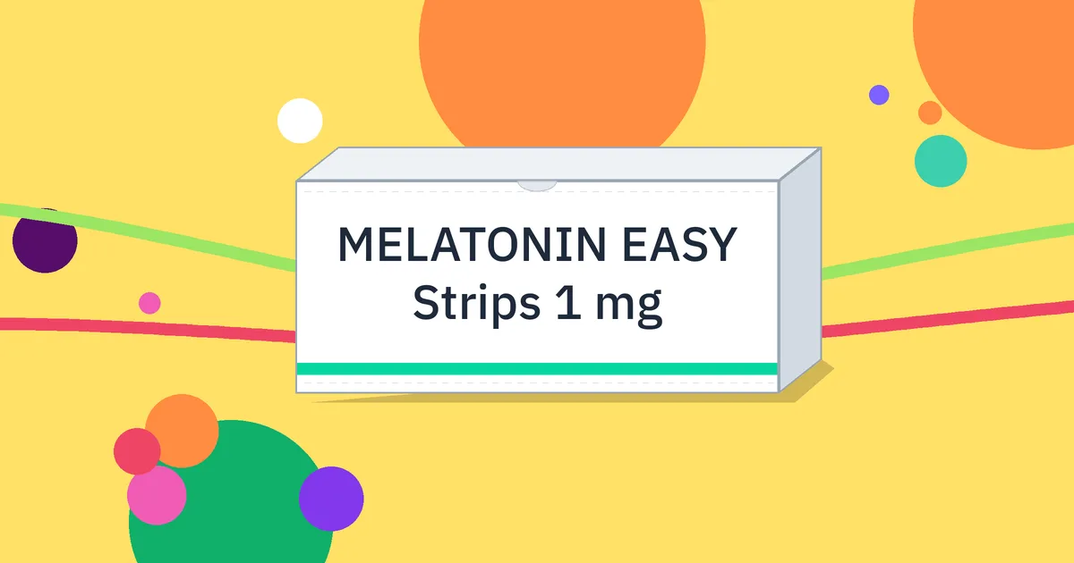 Symbolbild: Packung mit der Aufschrift MELATONIN EASY Strips 1 mg (PZN 20135334) – Verfügbarkeit und Bezug in Apotheken in Frankfurt am Main