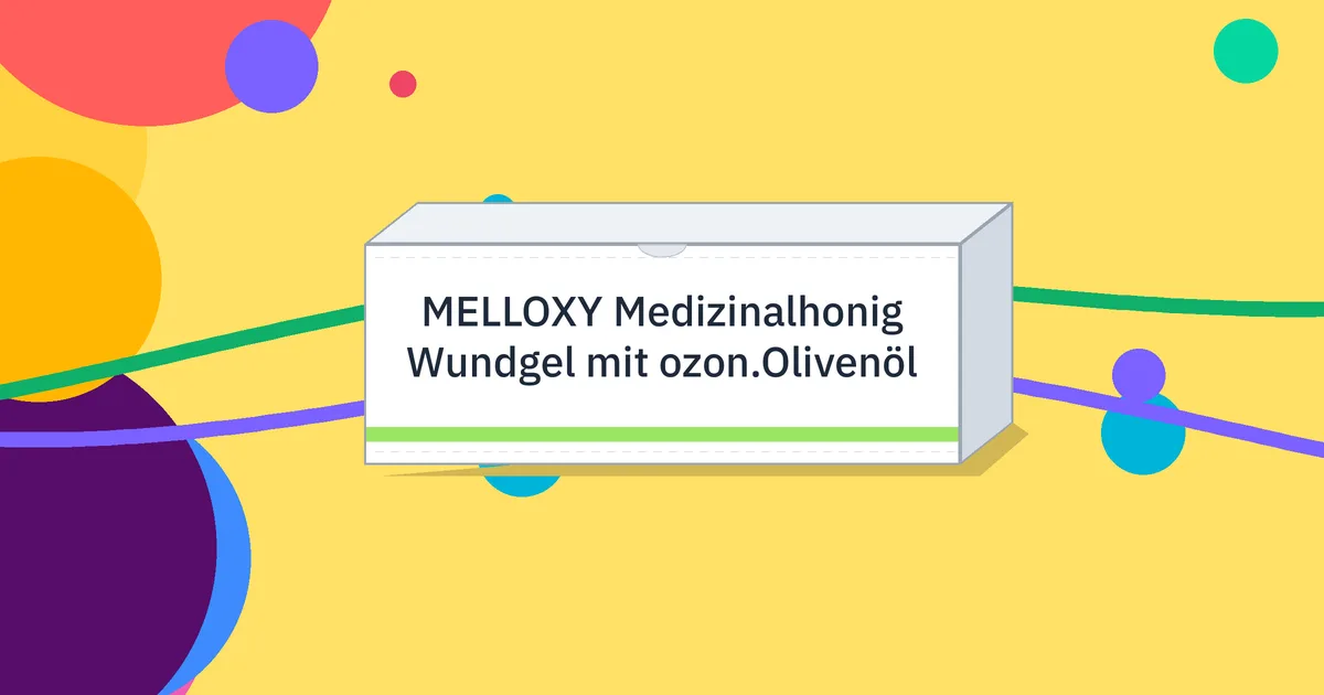 Symbolbild: Packung mit der Aufschrift MELLOXY Medizinalhonig Wundgel mit ozon.Olivenöl (PZN 20929703) – Verfügbarkeit und Bezug in Apotheken in Frankfurt am Main