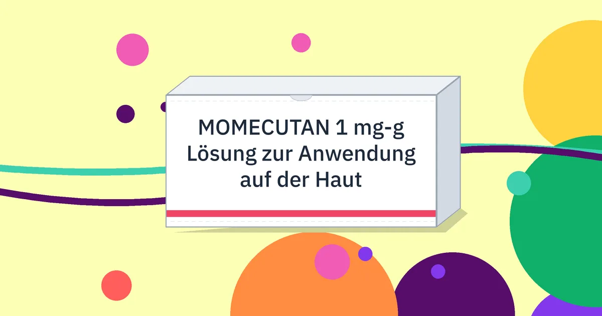 Symbolbild: Packung mit der Aufschrift MOMECUTAN 1 mg-g Lösung zur Anwendung auf der Haut (PZN 10116100) – Verfügbarkeit und Bezug in Apotheken in Frankfurt am Main
