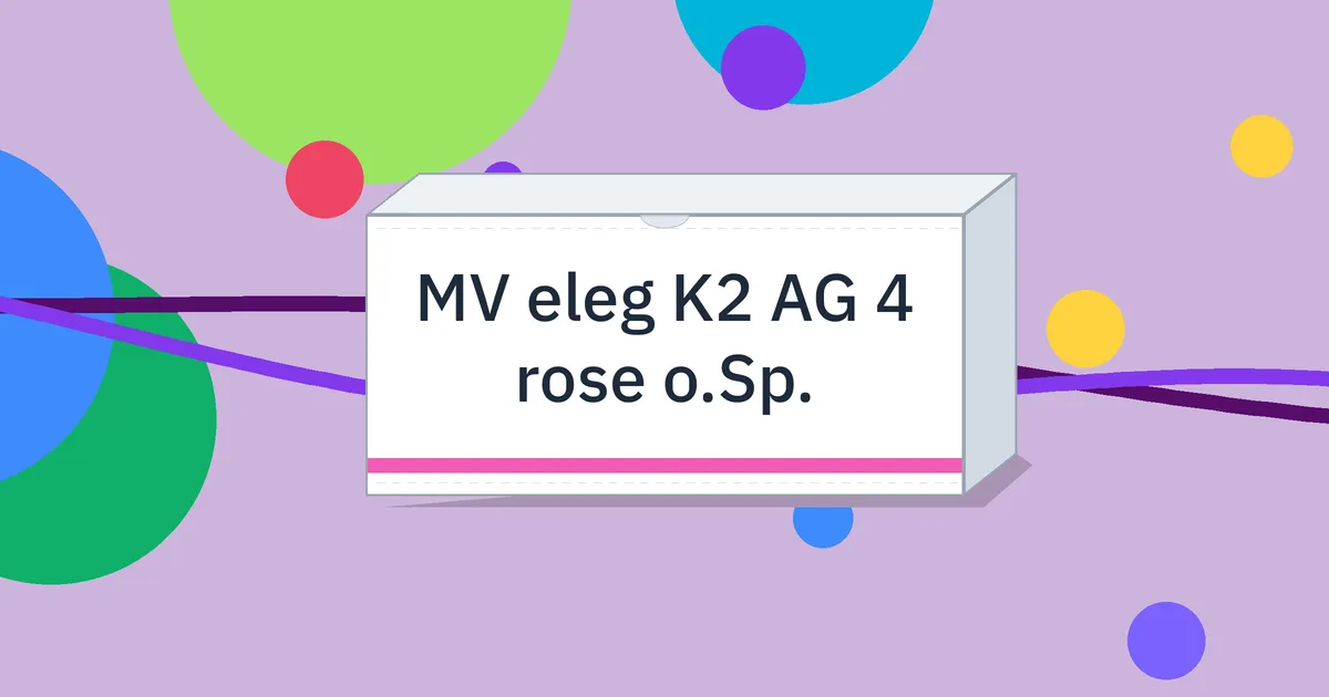 Symbolbild: Packung mit der Aufschrift MV eleg K2 AG 4 rose o.Sp. (PZN 14700190) – Verfügbarkeit und Bezug in Apotheken in Frankfurt am Main