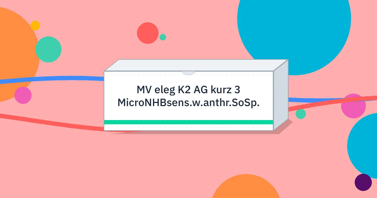 Symbolbild: Packung mit der Aufschrift MV eleg K2 AG kurz 3 MicroNHBsens.w.anthr.SoSp. (PZN 16071456) – Verfügbarkeit und Bezug in Apotheken in Frankfurt am Main