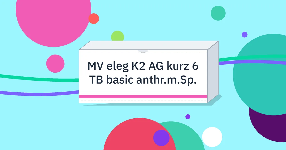 Symbolbild: Packung mit der Aufschrift MV eleg K2 AG kurz 6 TB basic anthr.m.Sp. (PZN 00194027) – Verfügbarkeit und Bezug in Apotheken in Frankfurt am Main