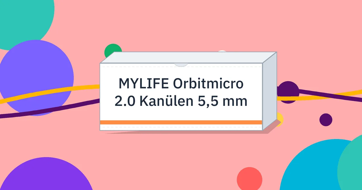Symbolbild: Packung mit der Aufschrift MYLIFE Orbitmicro 2.0 Kanülen 5,5 mm (PZN 17587535) – Verfügbarkeit und Bezug in Apotheken in Frankfurt am Main