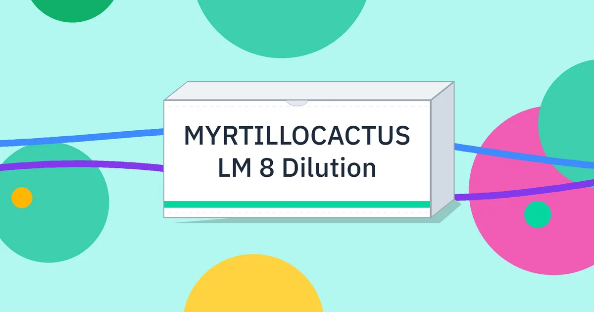 Symbolbild: Packung mit der Aufschrift MYRTILLOCACTUS LM 8 Dilution (PZN 13612963) – Verfügbarkeit und Bezug in Apotheken in Frankfurt am Main
