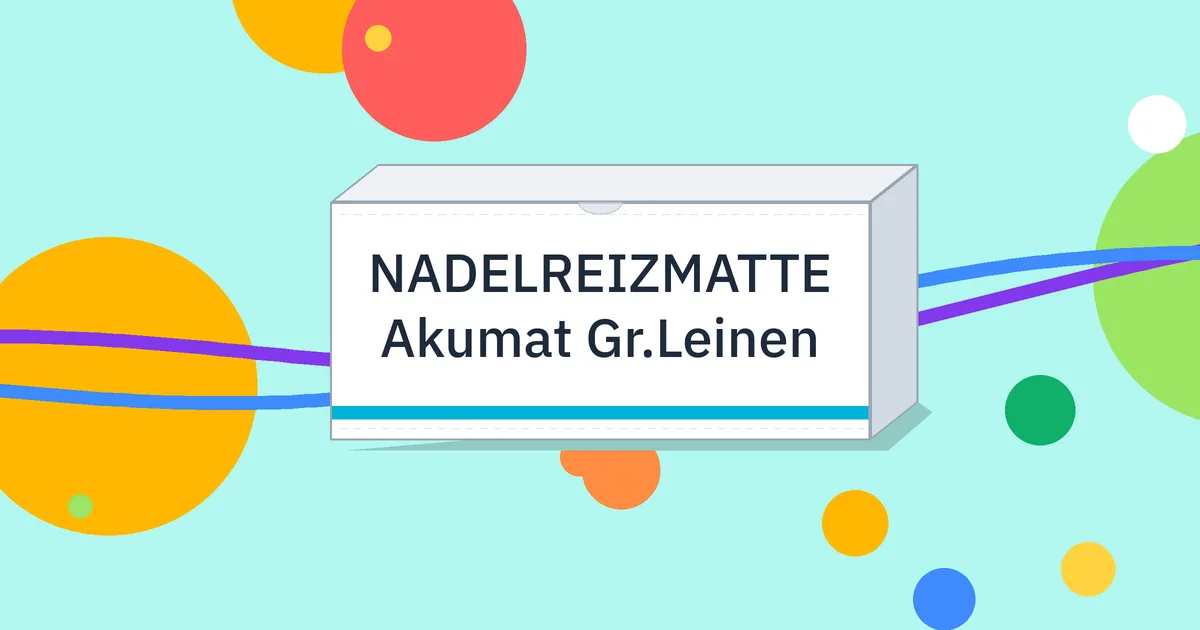 Symbolbild: Packung mit der Aufschrift NADELREIZMATTE Akumat Gr.Leinen (PZN 00166841) – Verfügbarkeit und Bezug in Apotheken in Frankfurt am Main