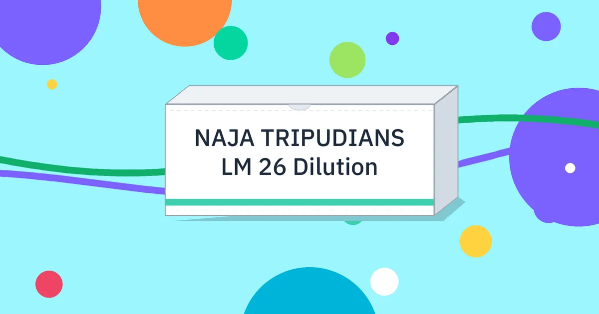 Symbolbild: Packung mit der Aufschrift NAJA TRIPUDIANS LM 26 Dilution (PZN 12958180) – Verfügbarkeit und Bezug in Apotheken in Frankfurt am Main