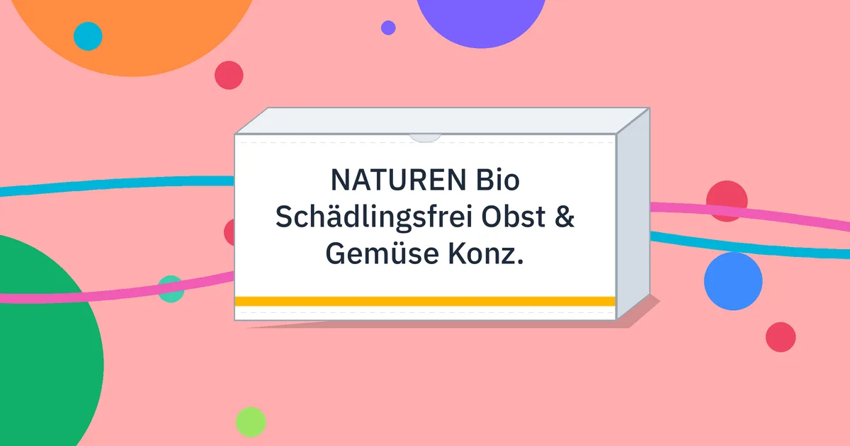 Symbolbild: Packung mit der Aufschrift NATUREN Bio Schädlingsfrei Obst & Gemüse Konz. (PZN 15611672) – Verfügbarkeit und Bezug in Apotheken in Frankfurt am Main