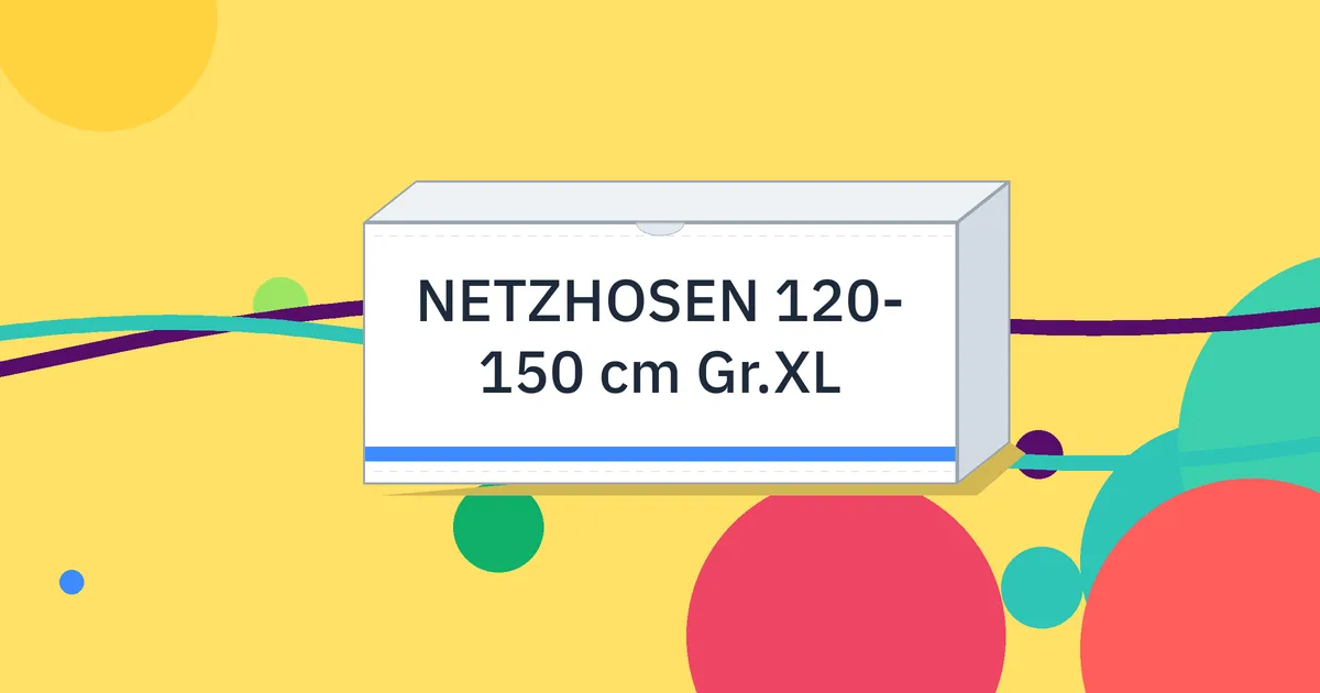 Symbolbild: Packung mit der Aufschrift NETZHOSEN 120-150 cm Gr.XL (PZN 10831759) – Verfügbarkeit und Bezug in Apotheken in Frankfurt am Main