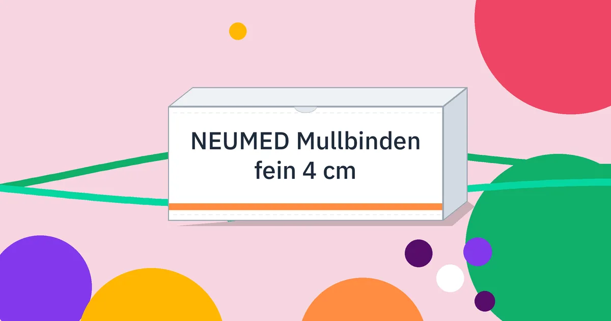 Symbolbild: Packung mit der Aufschrift NEUMED Mullbinden fein 4 cm (PZN 00802975) – Verfügbarkeit und Bezug in Apotheken in Frankfurt am Main