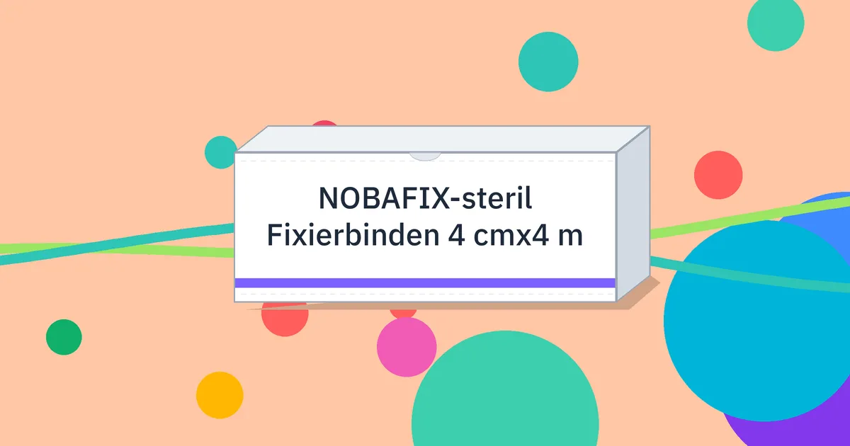 Symbolbild: Packung mit der Aufschrift NOBAFIX-steril Fixierbinden 4 cmx4 m (PZN 16028236) – Verfügbarkeit und Bezug in Apotheken in Frankfurt am Main