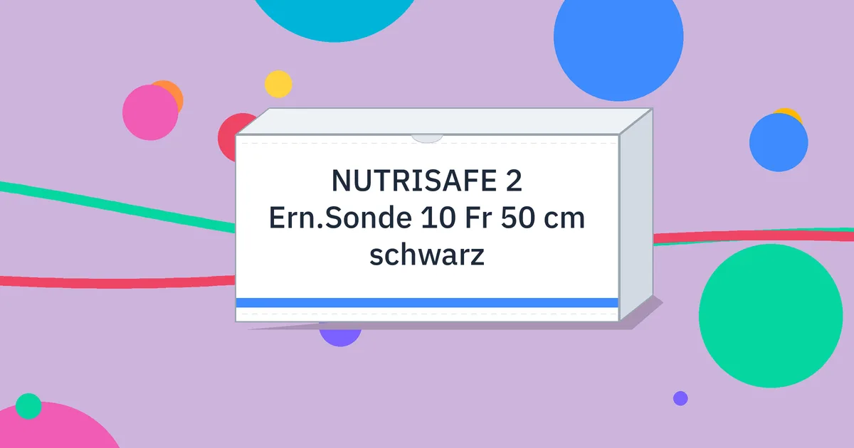 Symbolbild: Packung mit der Aufschrift NUTRISAFE 2 Ern.Sonde 10 Fr 50 cm schwarz (PZN 20066113) – Verfügbarkeit und Bezug in Apotheken in Frankfurt am Main