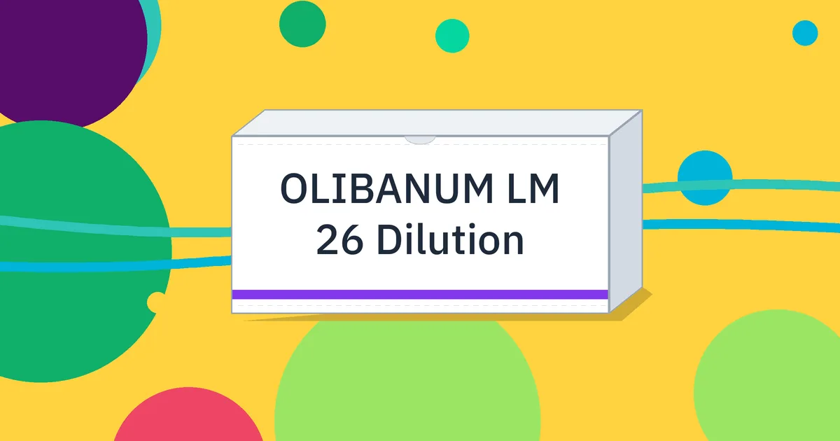 Symbolbild: Packung mit der Aufschrift OLIBANUM LM 26 Dilution (PZN 12971849) – Verfügbarkeit und Bezug in Apotheken in Frankfurt am Main