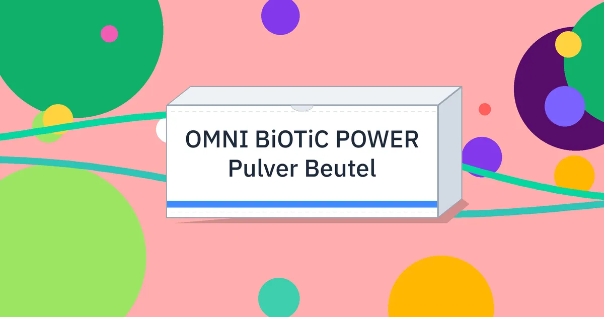 Symbolbild: Packung mit der Aufschrift OMNI BiOTiC POWER Pulver Beutel (PZN 01476638) – Verfügbarkeit und Bezug in Apotheken in Frankfurt am Main