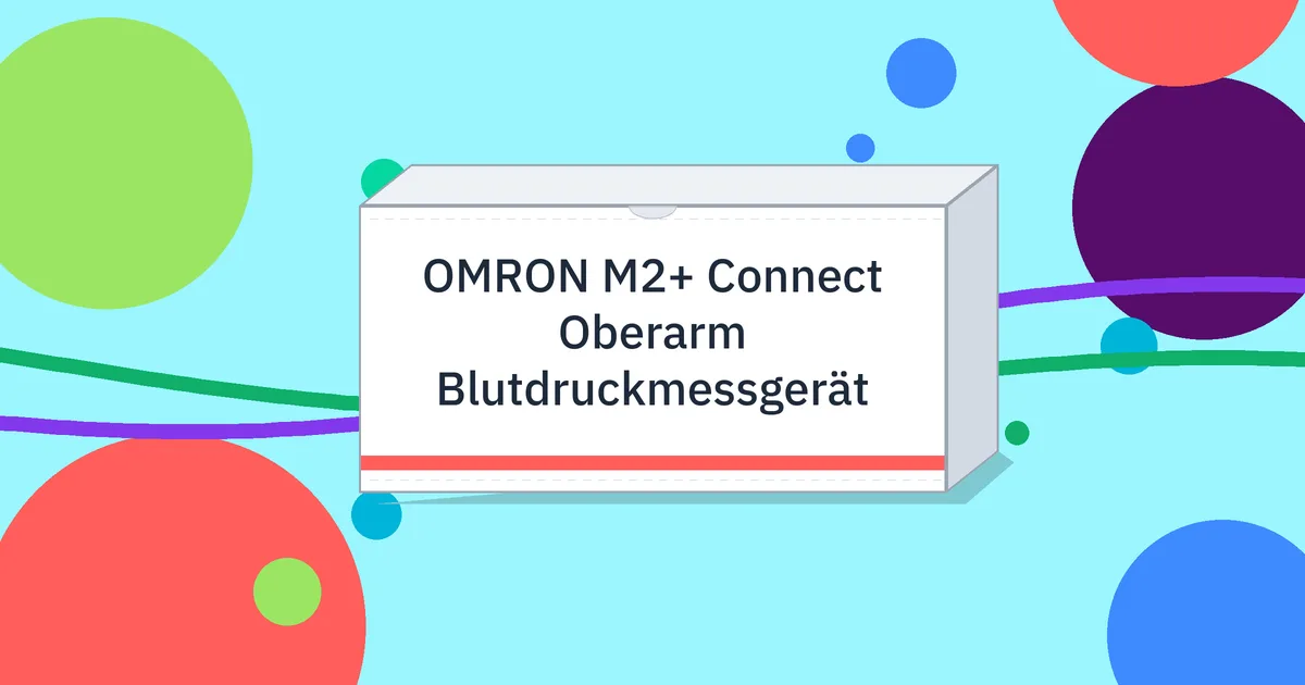 Symbolbild: Packung mit der Aufschrift OMRON M2+ Connect Oberarm Blutdruckmessgerät (PZN 20412408) – Verfügbarkeit und Bezug in Apotheken in Frankfurt am Main
