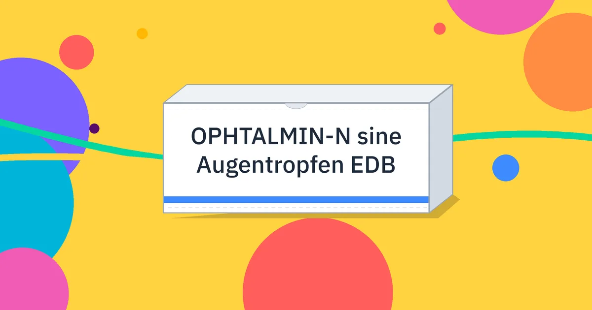 Symbolbild: Packung mit der Aufschrift OPHTALMIN-N sine Augentropfen EDB (PZN 16507379) – Verfügbarkeit und Bezug in Apotheken in Frankfurt am Main