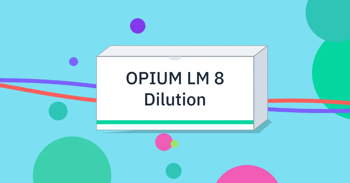 Symbolbild: Packung mit der Aufschrift OPIUM LM 8 Dilution (PZN 12972079) – Verfügbarkeit und Bezug in Apotheken in Frankfurt am Main