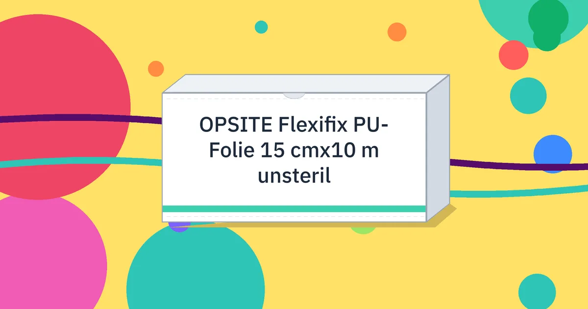 Symbolbild: Packung mit der Aufschrift OPSITE Flexifix PU-Folie 15 cmx10 m unsteril (PZN 15204211) – Verfügbarkeit und Bezug in Apotheken in Frankfurt am Main