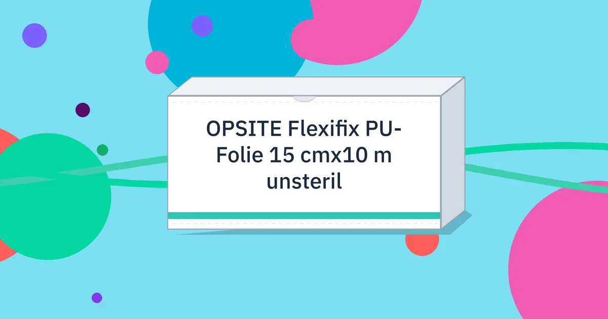 Symbolbild: Packung mit der Aufschrift OPSITE Flexifix PU-Folie 15 cmx10 m unsteril (PZN 16139562) – Verfügbarkeit und Bezug in Apotheken in Frankfurt am Main