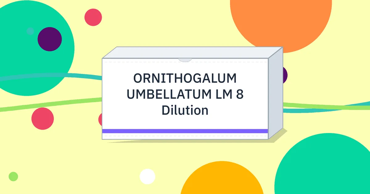 Symbolbild: Packung mit der Aufschrift ORNITHOGALUM UMBELLATUM LM 8 Dilution (PZN 12973475) – Verfügbarkeit und Bezug in Apotheken in Frankfurt am Main
