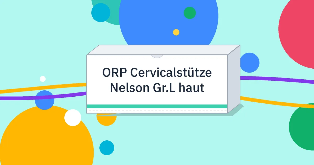 Symbolbild: Packung mit der Aufschrift ORP Cervicalstütze Nelson Gr.L haut (PZN 04900551) – Verfügbarkeit und Bezug in Apotheken in Frankfurt am Main