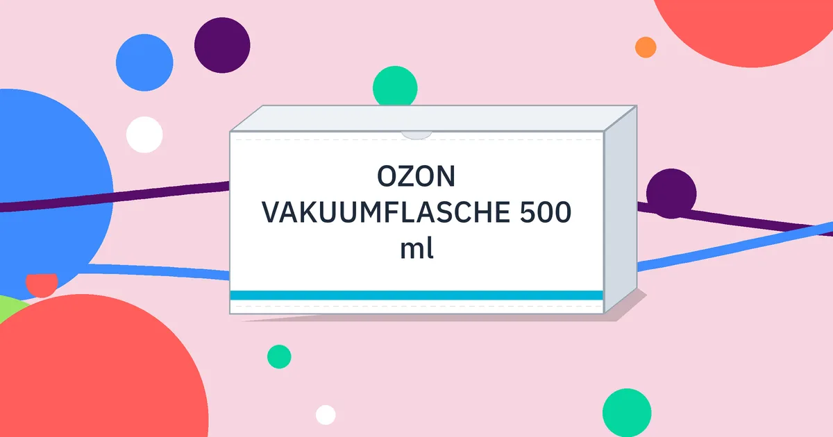 Symbolbild: Packung mit der Aufschrift OZON VAKUUMFLASCHE 500 ml (PZN 05893617) – Verfügbarkeit und Bezug in Apotheken in Frankfurt am Main