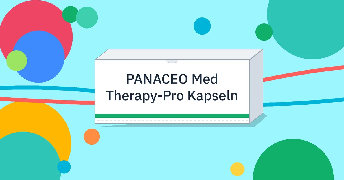 Symbolbild: Packung mit der Aufschrift PANACEO Med Therapy-Pro Kapseln (PZN 18193703) – Verfügbarkeit und Bezug in Apotheken in Frankfurt am Main