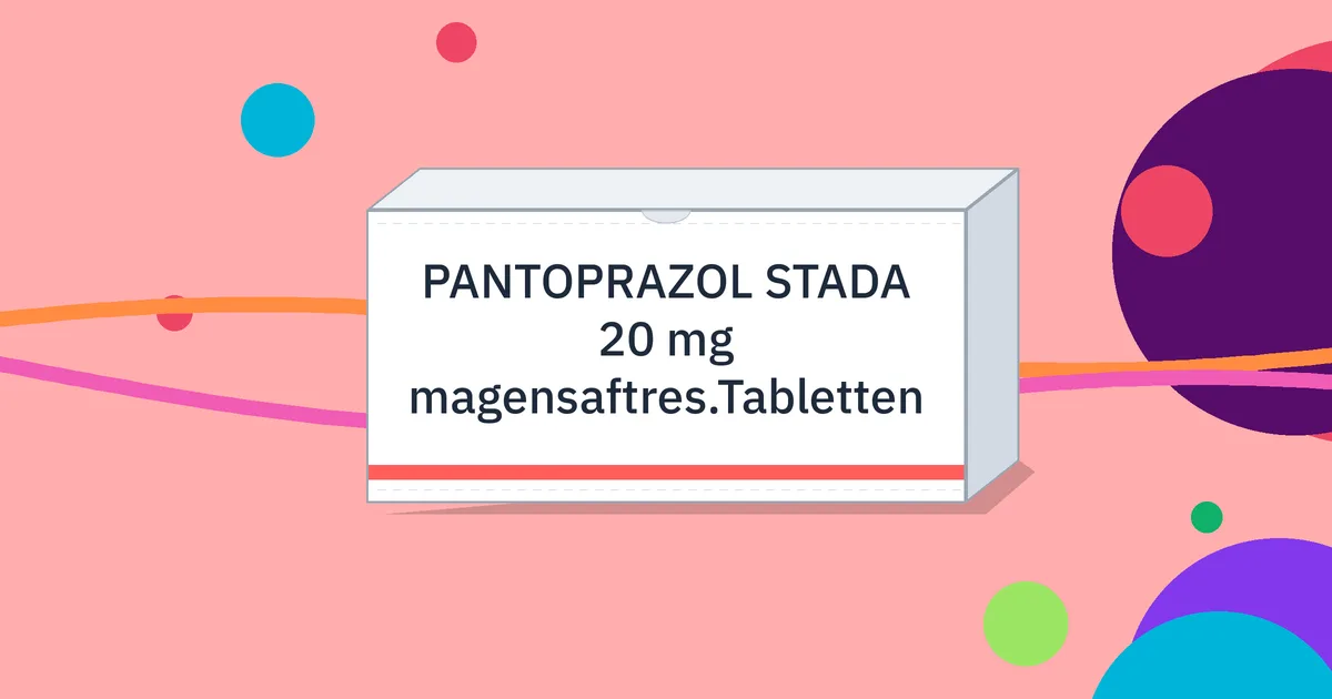 Symbolbild: Packung mit der Aufschrift PANTOPRAZOL STADA 20 mg magensaftres.Tabletten (PZN 07305990) – Verfügbarkeit und Bezug in Apotheken in Frankfurt am Main