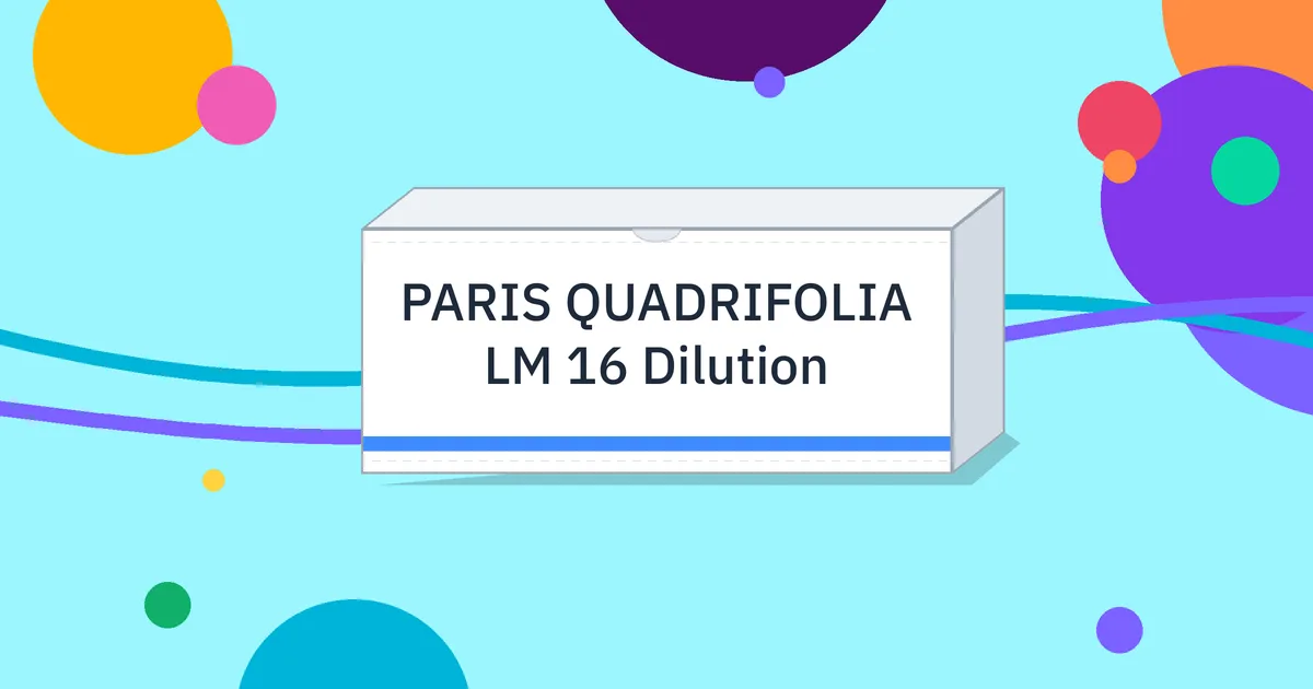 Symbolbild: Packung mit der Aufschrift PARIS QUADRIFOLIA LM 16 Dilution (PZN 13631908) – Verfügbarkeit und Bezug in Apotheken in Frankfurt am Main