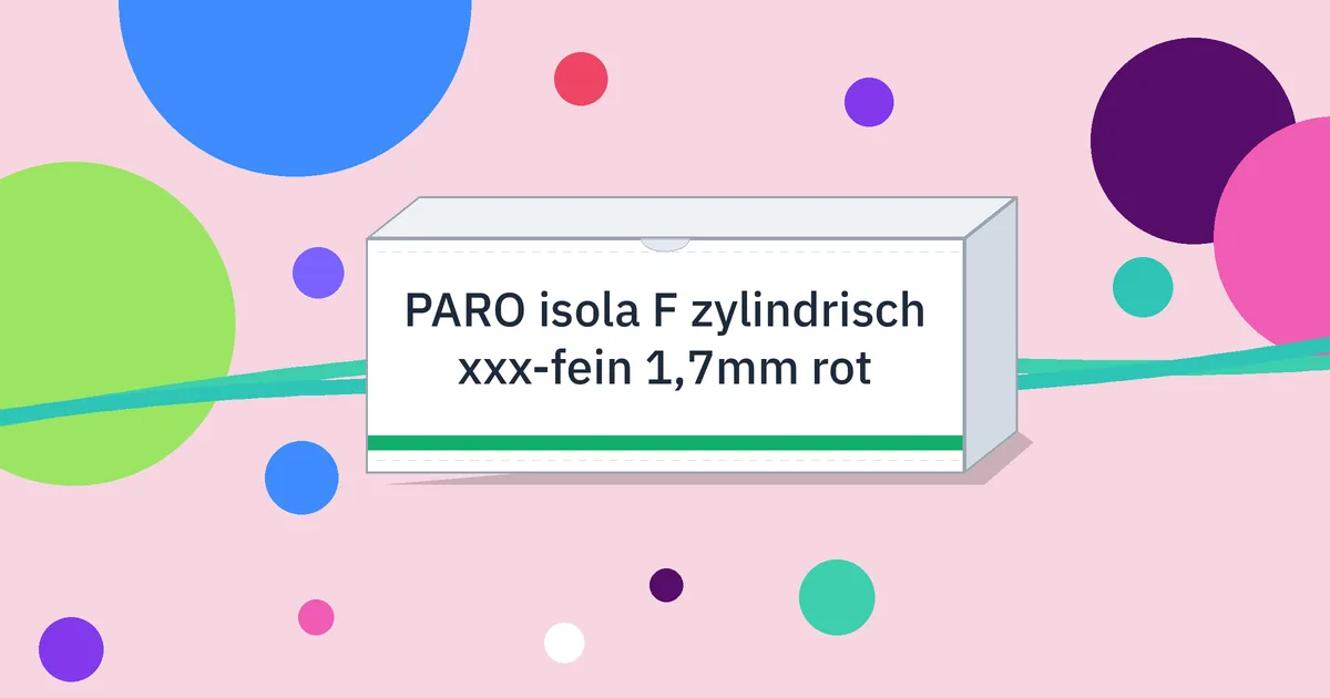 Symbolbild: Packung mit der Aufschrift PARO isola F zylindrisch xxx-fein 1,7mm rot (PZN 17372912) – Verfügbarkeit und Bezug in Apotheken in Frankfurt am Main